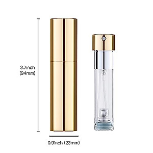 Lusiyi 5ML Refillable Perfume Atomizer Bottle for Travel, Portable Cologne Atomizer, Pocket Perfume Spray (Gold)