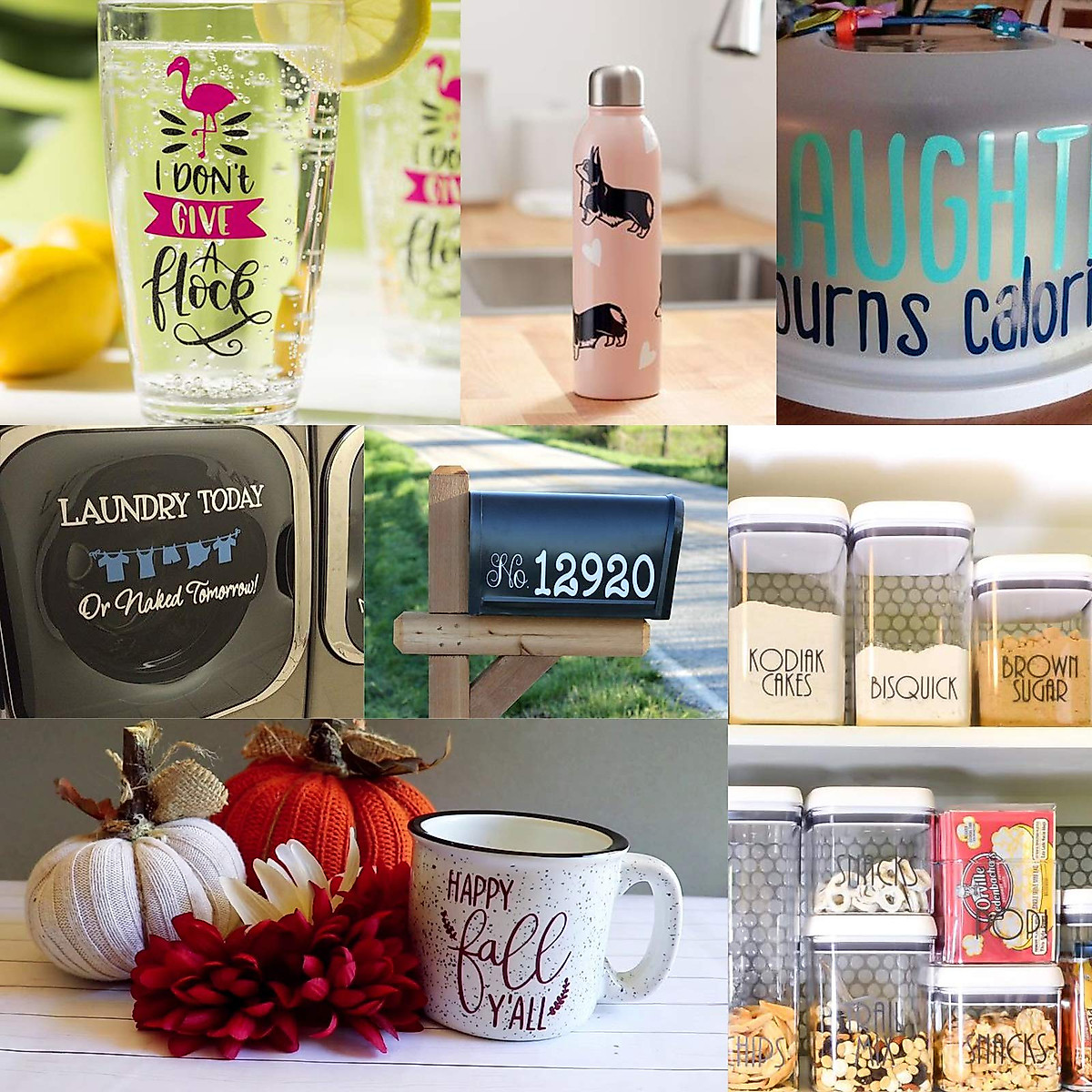 Lya Vinyl 55 Pack Permanent Adhesive Vinyl Sheets for Decor Sticker, Party Decoration, Car Decal - 43 Color Vinyl for Cutting Machine, Craft Cutter