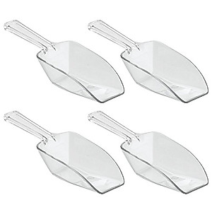 iDesign Large Plastic Scoop Measuring Cups – Set of 4, Pet Food, Coffee Grounds, Versatile Scoop, 2.25" x 1.25" x 6.5", 1/3 Cup, Clear