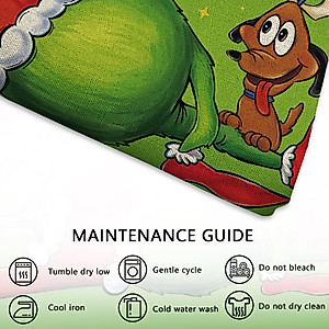 Ussap Christmas Lumbar Decorative Throw Pillow Cover 12 x 20, Green Xmas Max Dog Hohoho Rectangle Cushion Case Decor, Funny Holiday Home Decoration for Sofa Couch