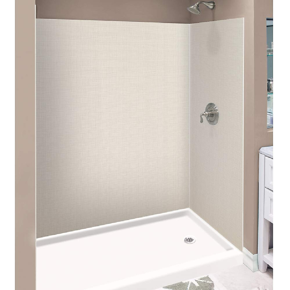 Transolid EWK603672-46 Expressions 3-Panel Shower Wall Kit, 36-in L x 60-in W x 72-in H, Cameo