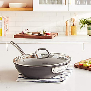 VIKING Culinary Hard Anodized Nonstick Chef Pan, 12 Inch, Includes Glass Lid & Ergonomic Stay-Cool Handle, Dishwasher, Oven Safe, Works on All Cooktops including Induction