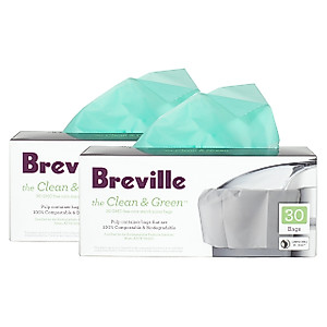 Breville Clean and Green Biodegradable Pulp Container Bag for Juicers, Set of 60