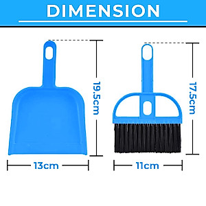 Mini Broom and Dustpan Set - Compact Cleaning Kit for Home, Car, Camping, Small Spaces, Pet Cleanup, and Travel - Durable Small Broom and Dustpan Set Mini - Mint Green Broom