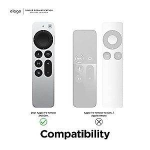 elago R4 Retro Case Compatible with 2022 Apple TV 4K Siri Remote 3rd Generation, Compatible with 2021 Apple TV Siri Remote 2nd Gen - Classic Controller Design [Non-Functional], Protective (Light Grey)