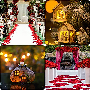 cridoz Romantic Decorations Special Night Set, 24 Pieces LED Tea Lights Candles and 2000 Pieces Artificial Rose Petals for Romantic Night, Valentine's Day, Wedding Anniversary or Table Décor