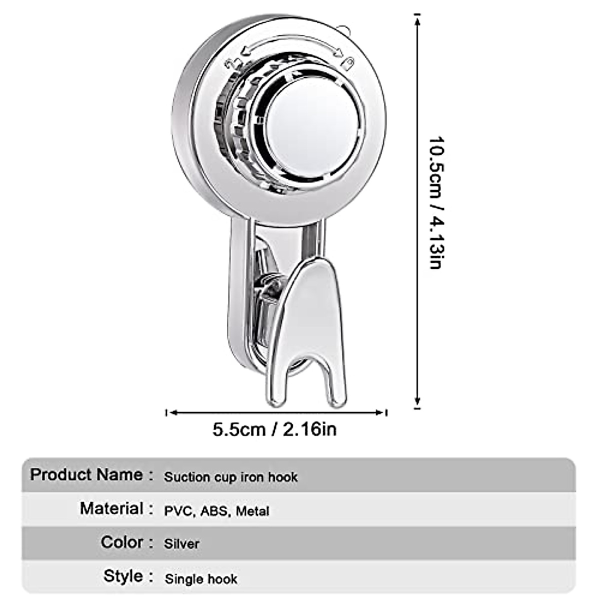 OOTSR Suction Cup Hooks,Silver Heavy Duty Vacuum Suction Cup Hooks Removable Strong Window Glass Door Suction Hangers Kitchen Bathroom Shower Wall Hooks for Towel Loofah Utensils Wreath - 2 Pcs