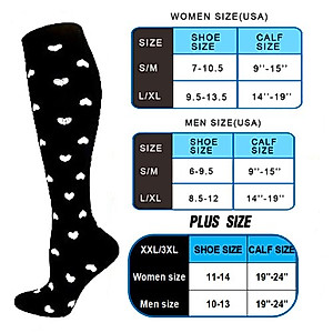 Hi Clasmix 6 Pairs Graduated Pink Compression Socks for Women&Men Circulation 20-30mmhg Knee High Sock(Multicoloured, S/M)