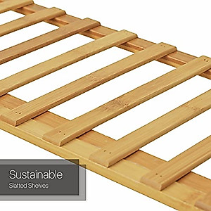 Mandorra Bamboo Shoe Rack 4 Tier Space Saving Free Standing Shoe Shelf No Assembly Foldable Shoe Rack Storage Organizer for Closet Hallway Bathroom Living Room Bedroom, Balcony, Folding (Natural)