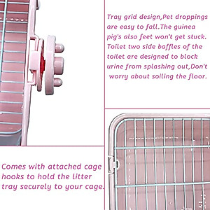 kathson Guinea Pig Litter Box,Bunny Potty Training,Plastic Square Small Animal Toilet,for Hamster Chinchilla Ferret Hedgehog Gerbil (Pink)