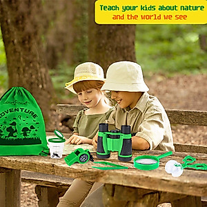 GINMIC Kids Explorer Kit & Bug Catching Kit, 11 Pcs Outdoor Exploration Kit for Kids Camping with Binoculars, Adventure, Hunting, Hiking, Educational Toy Gift for 3-12 Years Old Boys Girls