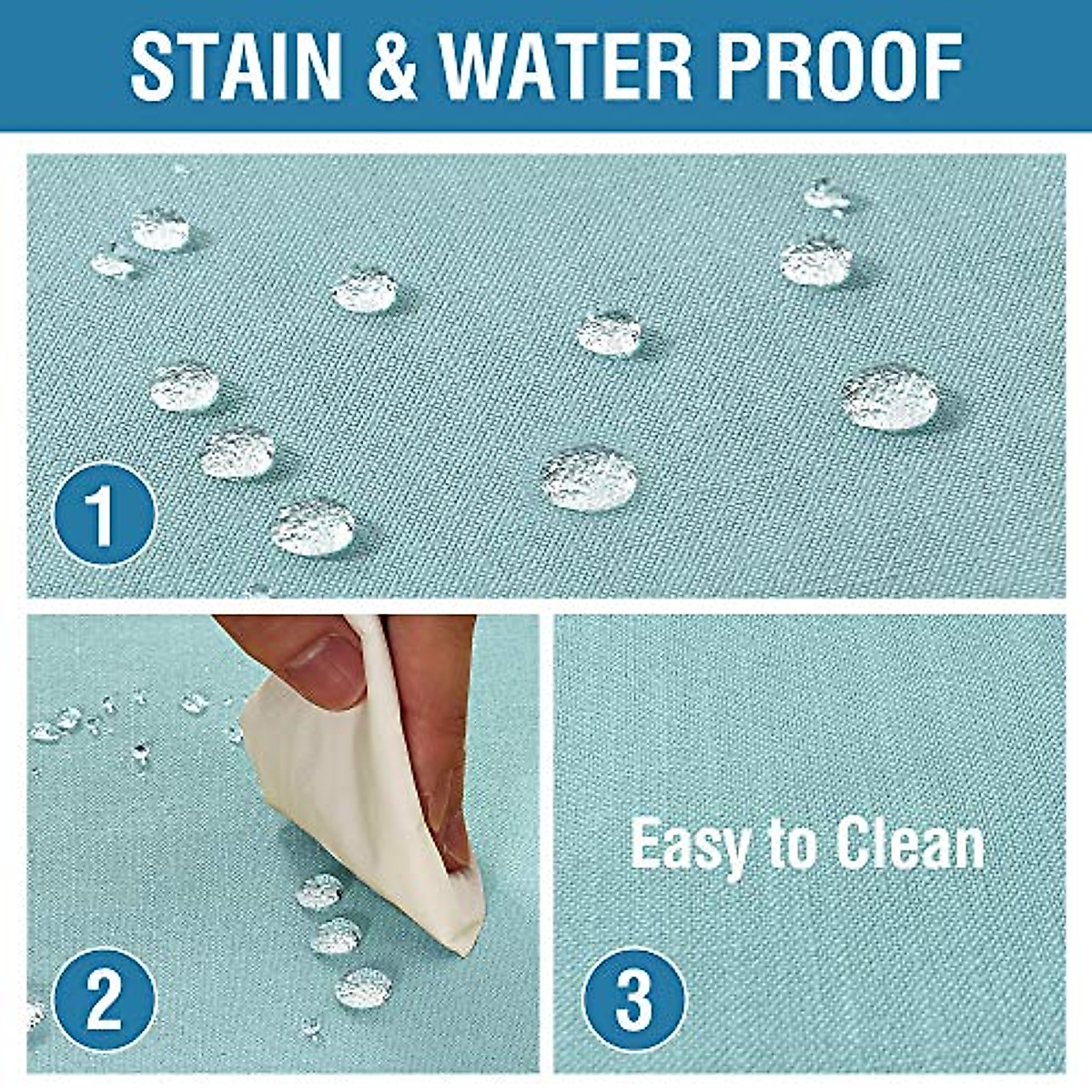 H.VERSAILTEX Linen Textured Table Cloths Round 60 Inch Premium Solid Tablecloth Spill-Proof Waterproof Table Cover for Dining Buffet Feature Extra Soft and Thick Fabric Wrinkle Free, Aqua