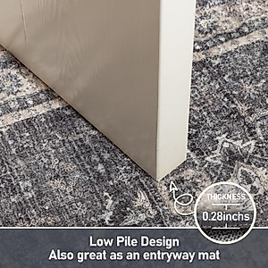 Softtrug Large Area Rug 8x10 Ft for Bedroom Living Room, Non-Slip Foldable Machine Washable Waterproof, Plush Soft for Office Dining Room Kids, Fluffy Easy to Clean, Decor Aesthetic, Dark Grey