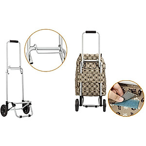 Shopping Trolley on Wheels Multi Function Shopping Cart Lightweight Collapsible Senior Trolley Luggage Home Climbing Stairs with 2 Wheels Portable Towing Cart Storage Hand Trucks,C ,Shopping Trolle