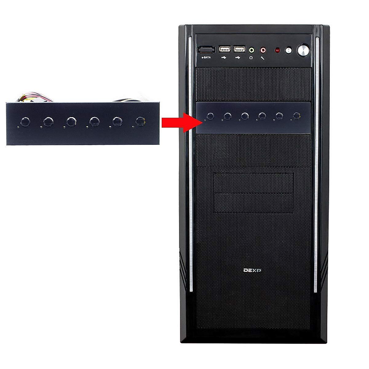 CY Hard Disk 6 Ways Control System Intelligent Control Management System HDD SSD Power Switch with 5.25 CD-ROM Bay