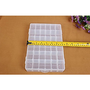 Adjustable 36 Compartment Slot Clear Plastic Storage Craft Box Organizer Container Case Tool for Jewellery Hair and Make Up Comestic Accessories
