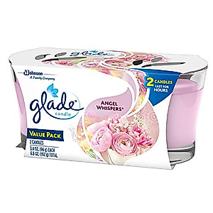 Glade Candle Jar, Air Freshener, Angel Whispers, 3.4 Ounce (Pack of 2)