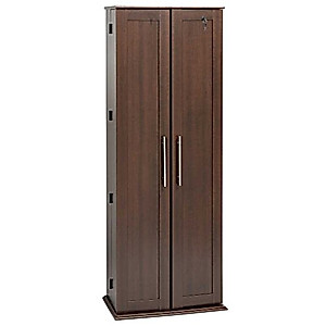 Espresso Grande Locking Media Storage Cabinet with Shaker Doors