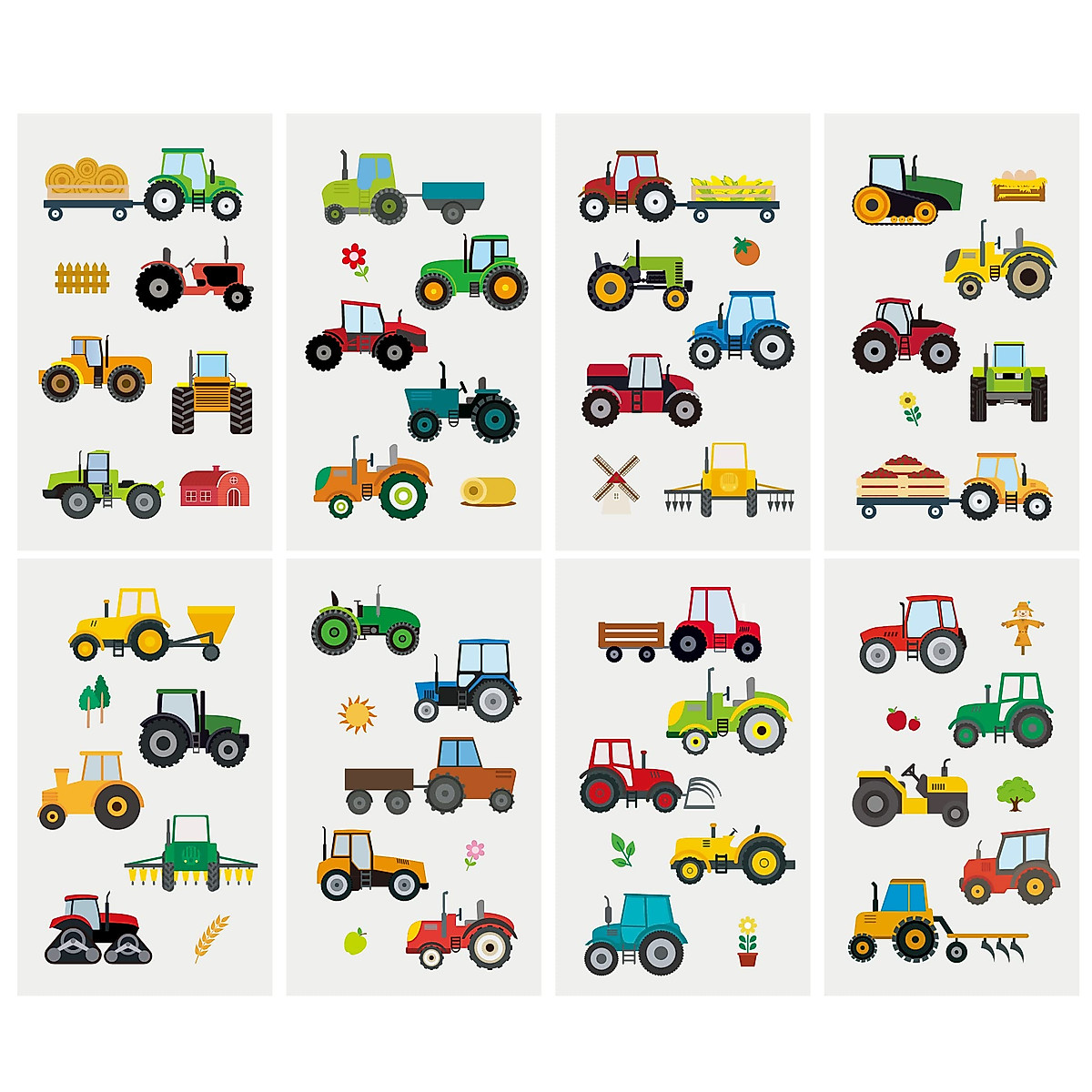 24 Sheets Tractor Temporary Tattoos, Birthday Decorations Tractor Party Favors
