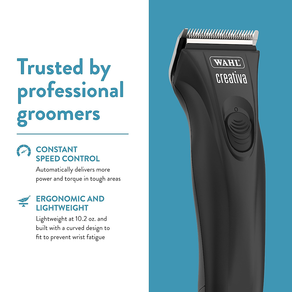 Wahl Professional Animal Creativa Cordless Dog, Cat, Pet, and Horse Clipper with 5-in-1 Adjustable Blade - Black