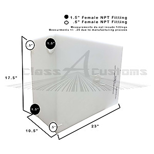 Class A Customs | 18 Gallon RV Fresh and Gray Water Holding Tank | T-1800