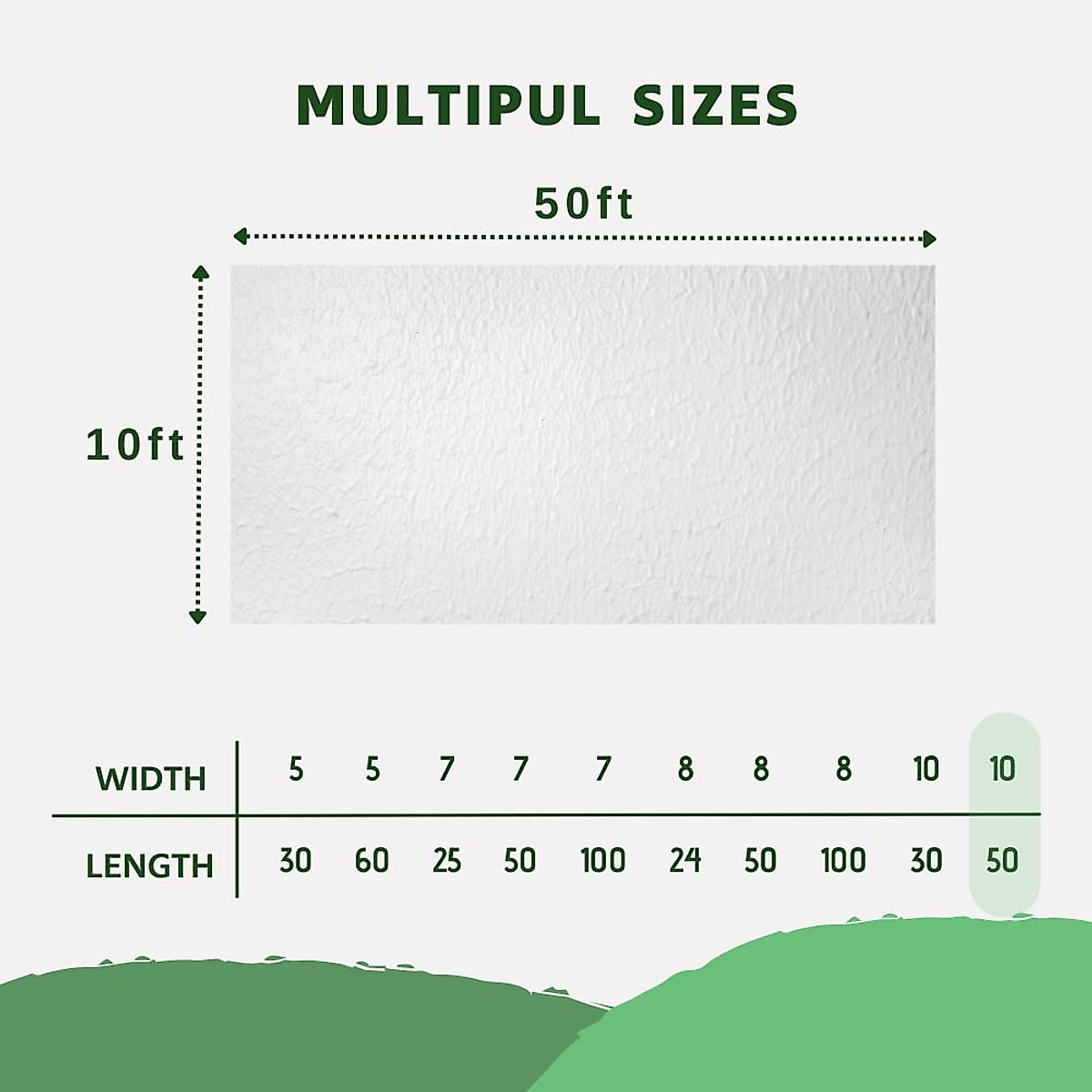 JUNKOGO Plant Freeze Protection Cover, 10x50ft Frost cloth winter garden blanket, floating row cover for cold weather and shade, perfect for outdoor vegetables, trees, greenhouse