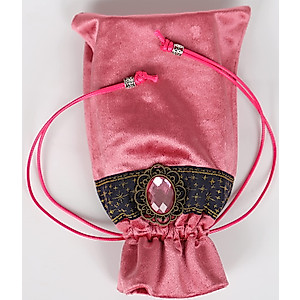 DOARLUO Tarot Bag Pouch Dice,Rune or Card Gift Bag,Drawstring Storage Bucket Bag 5" x 8" (Watermelon red)