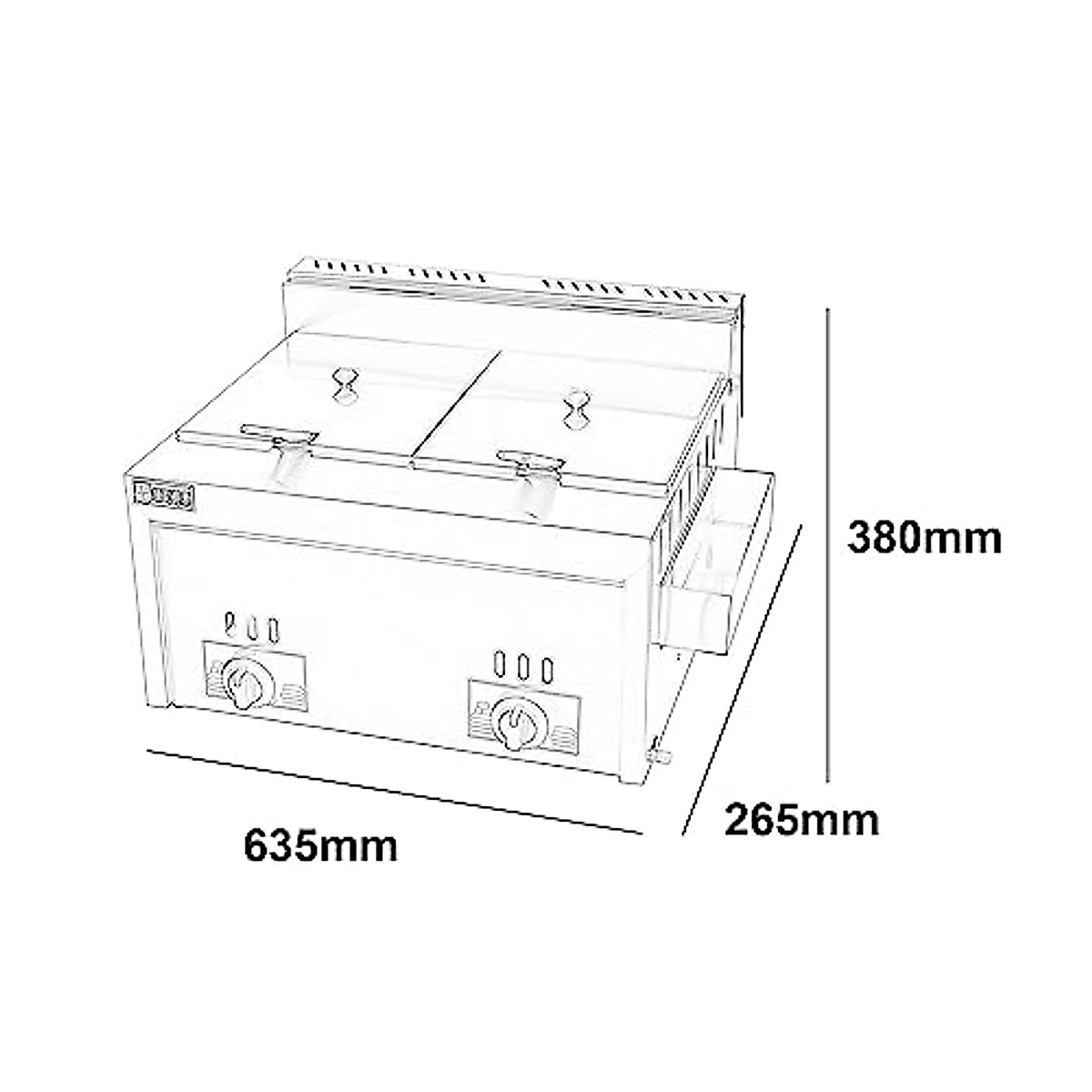 Deep Fryer with Temperature Control, Deep Fryers with Baskets, Commercial Gas Deep Fryer, for Restaurant Kitchen