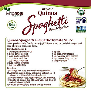 NOW Foods, Organic Quinoa Spaghetti, Gluten-Free, Corn-Free, Non-GMO, Quinoa and Rice Pasta, 8-Ounce