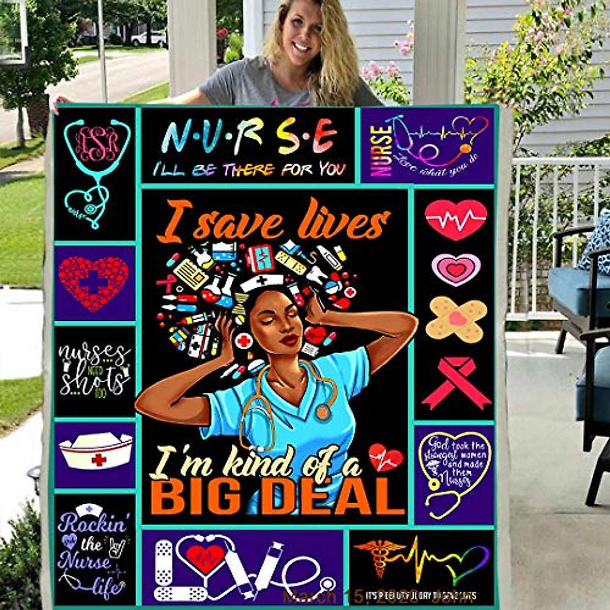 Maylian NERSES Prayer Blanket - Inspiring & Comforting Throw for Nurses | Soft & Warm Fleece | 60"x80" for Nurse Graduation, Appreciation, or Retirement