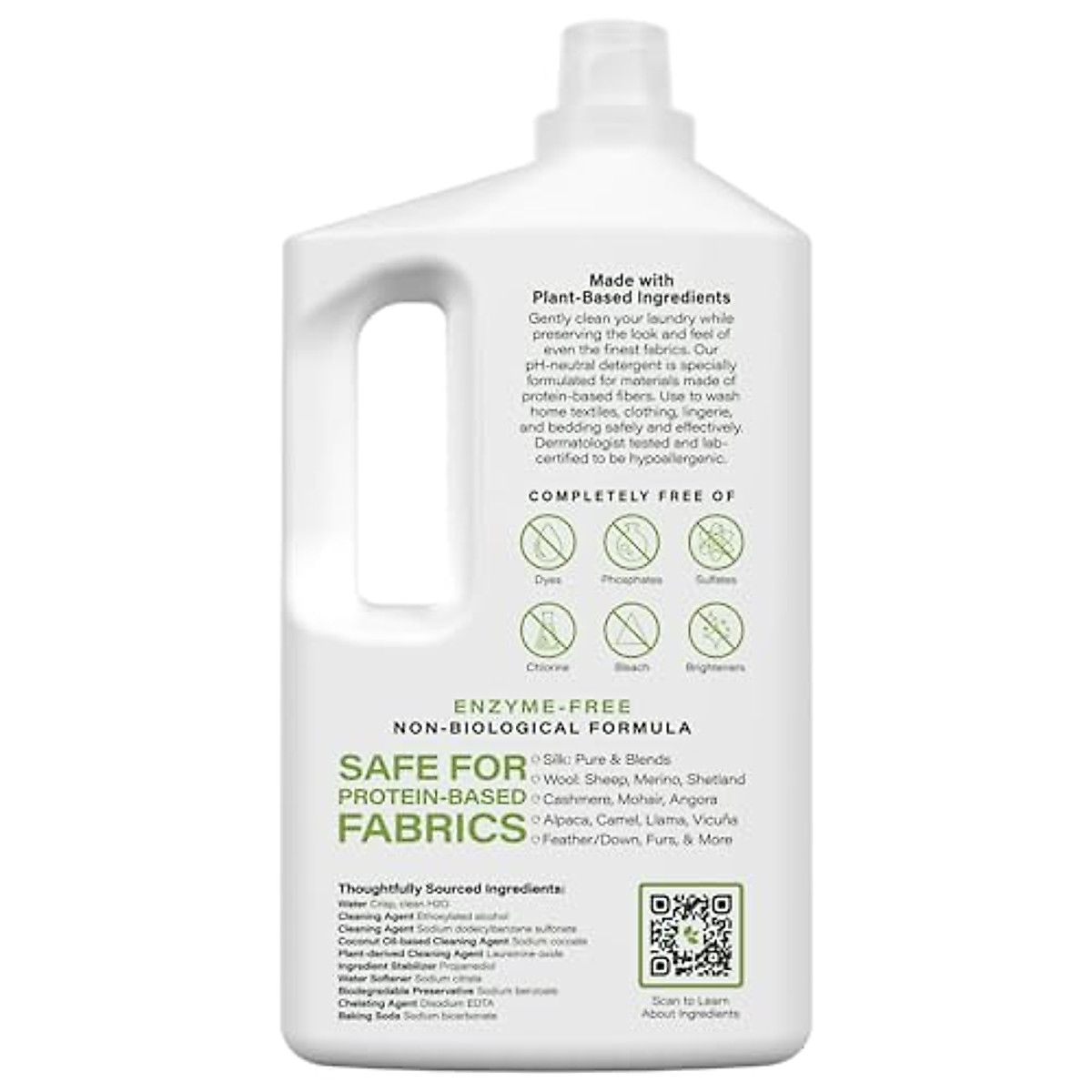 Heritage Park Silk & Wool Fragrance Free, Hypoallergenic, pH-Neutral Laundry Detergent - Dermatologist-tested, Sensitive Skin-Friendly, Enzyme-Free, Concentrated Up to 128 loads (64 fl oz)