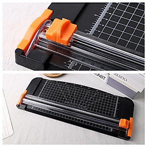 Koogel Black Mini Paper Cutter, A4 Paper Trimmer 15" x 6.1" Paper Cutter for Scrapbooking Craft Paper Coupon Label Cardstock