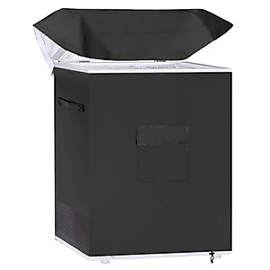 Dalema Chest Freezer Cover Waterproof,Deep Freezer Covers for Outside,Outdoor Chest Freezer Covers for Outside 5.0 Cubic Feet Freezer,Top with Zipper to Open(28"L x 23"W x 34"H,Black).