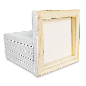 LWR CRAFTS Mini Stretched Canvas 4" X 4" Pack of 6