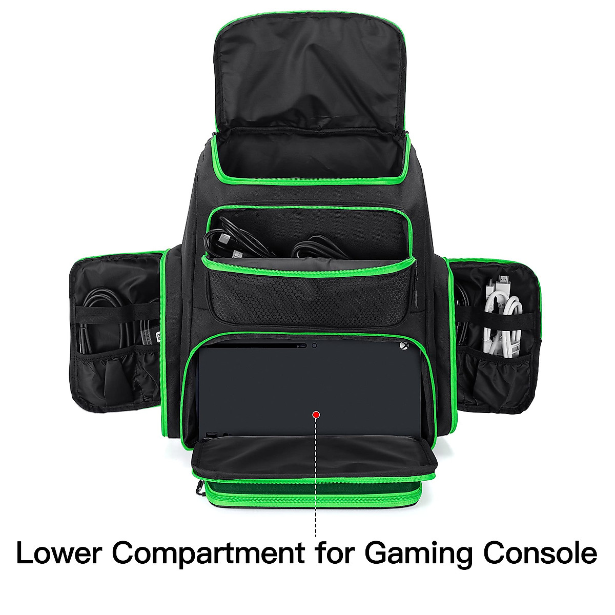 Trunab Travel Carrying Backpack Compatible with Xbox Series X, Storage Case Bag with 2 Inner Spaces for Xbox Game Console and Other Gaming Accessories