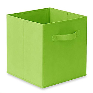 Casafield Set of 6 Collapsible Fabric Cube Storage Bins, Lime Green - 11" Foldable Cloth Baskets for Shelves, Cubby Organizers & More