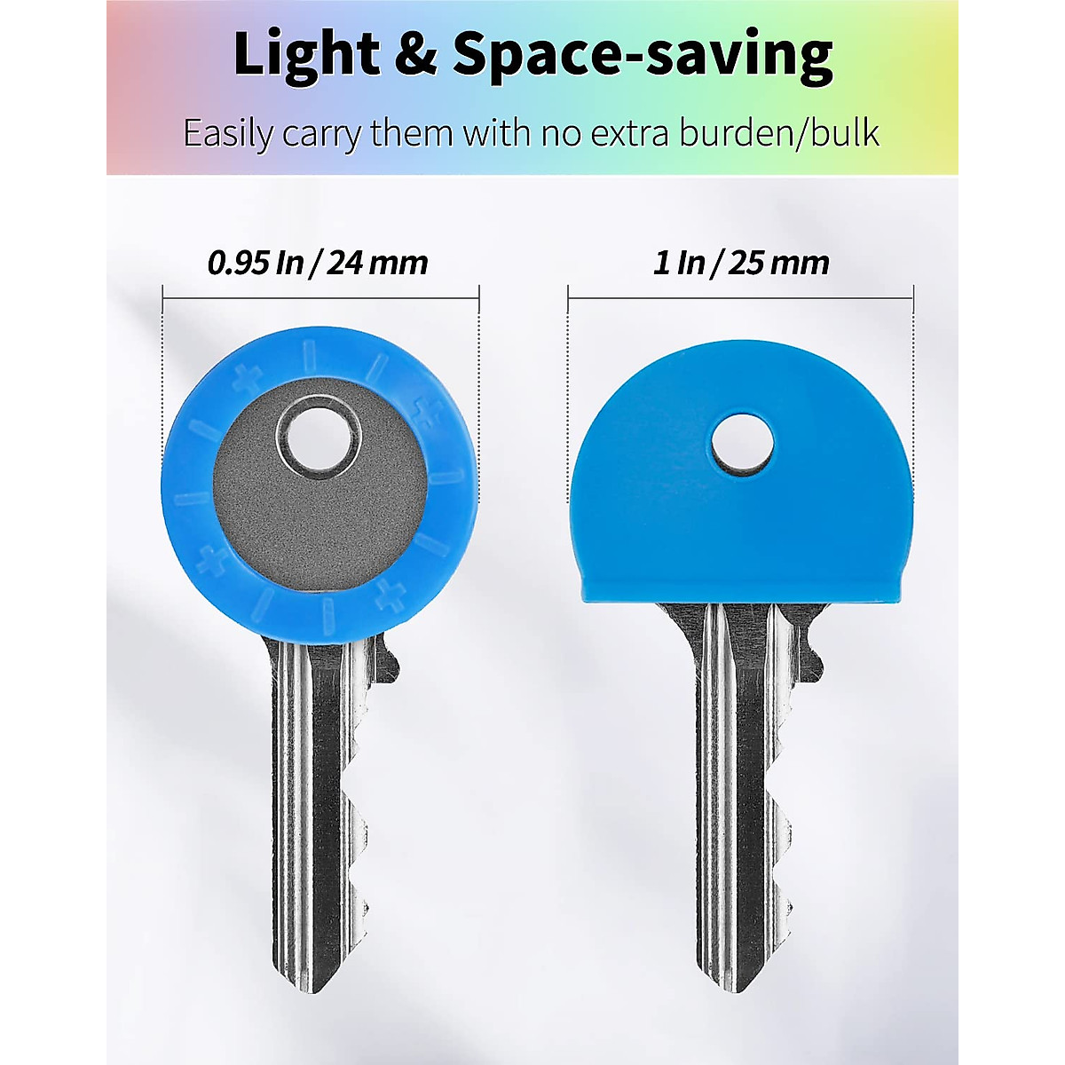 Vibit 16 Pack Key Caps Covers Tags Set Plastic Key Identifier Coding Rings in 8 Assorted Colors, 2 Styles