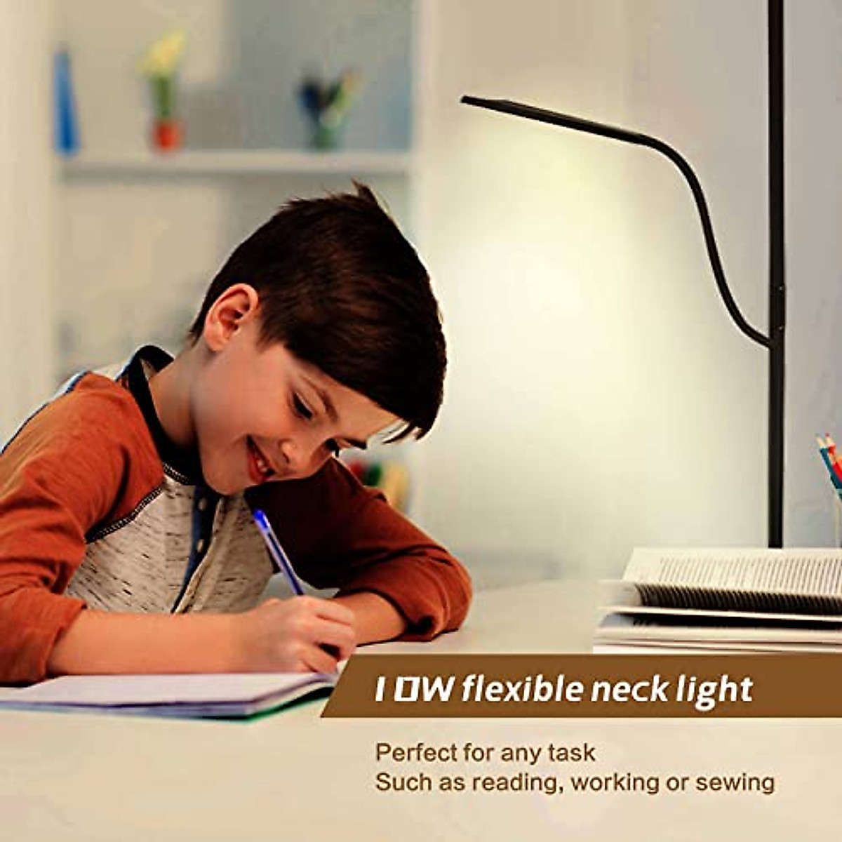 RGB Floor Lamp,Modern LED light Rotatable with Standing Lamp 24W/2000LM Main Light and 10W/350LM Side Reading Lamp, Adjustable Tall Lamps with Remote & Touch &APP Control for Living Room,Bedroom