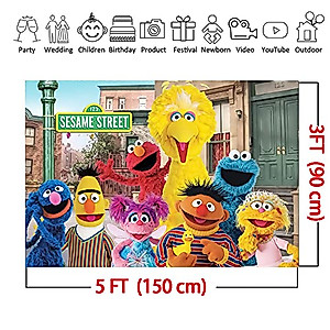 Cartoon Doll Animal Photo Background for Baby Children 1st 2nd Happy Birthday Party Banner Street Scene Photography Backdrop Baby Shower Cake Table Decor 5x3ft