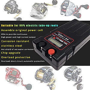 14.8V Rechargeable Lithium Batterries for Sea Fishing Vessels and for Electric Fishing Reel Lithium Battery . Compatible for Daiwa&Shimano Electric Fishing Reels. (Black)