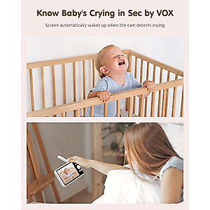 ANNKE Video Baby Monitor, Baby Monitor with 1080P Camera, 5" HD Screen with 4000mAh Battery, Night Vision, Two-Way Talk, Remote Pan Tilt Zoom, Temperature Detection, Lullaby, 1000ft Long Range -Tivona