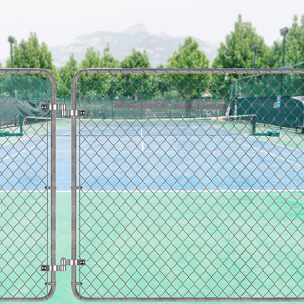 Insaga 304 Stainless Steel Chain Link Fence Gate Frame Female Hinge for Chain Link Fence Post, 2 Pack Post Female Hinges for 5/8'' Pin fit 1-3/8''Outer Diameter Post/Pipe, Bolt/Nut Included