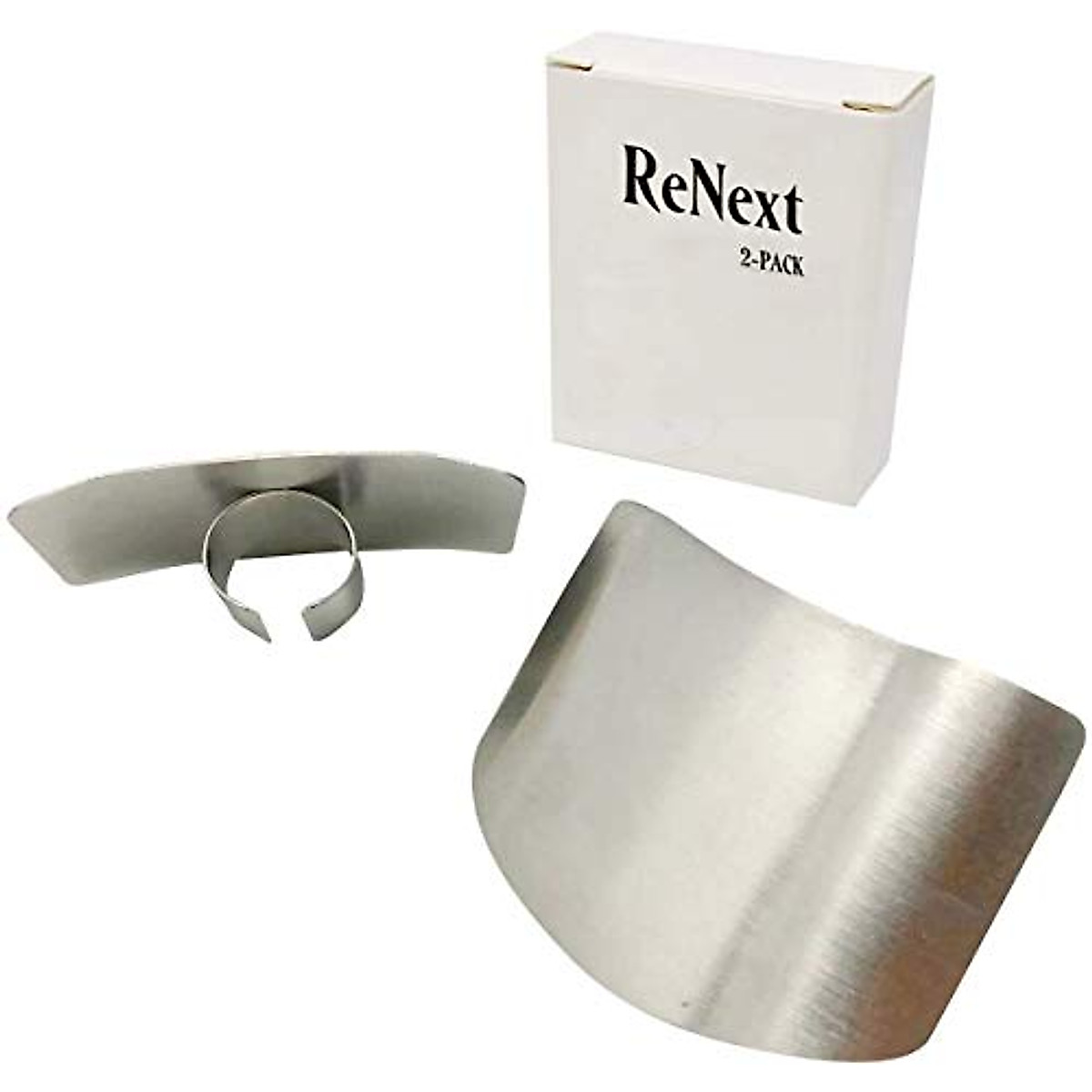 ReNext 2-PACK Stainless Steel Finger Guard for Slicing & Cutting Protector to Avoid Accidents when Chopping and Dicing Useful Kitchen Tool Gadget