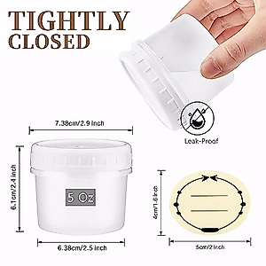 TUZAZO 5 Oz Food Storage Jars with Screw Lids (12-Count) BPA Free Small Plastic Freezer Containers for Sauce, Jam and Puree, Reusable Plastic Ice Cream Containers