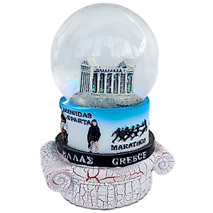 New Souvenir Snowdome Greek Greece Athens Snowglobe Parthenon Acropolis 11cm