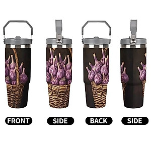 SYJTGDE Large Capacity Car Cup Garlic in Flower Basket Fashionable Upgrade Car Cup Advanced And Beautiful Travel Cup