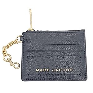 Marc Jacobs S103L01FA21 Pebbled Black Leather With Gold Hardware Women's Small Coin/Card Wallet
