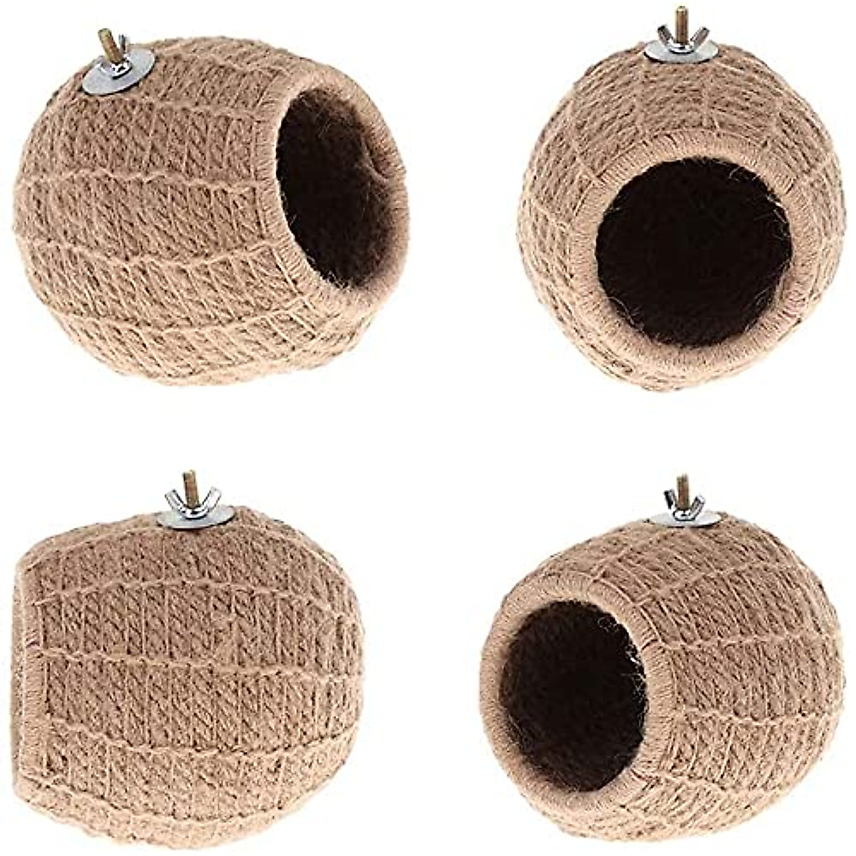 Litewoo Bird Breeding Nest Warm Rope Bed House for Small Medium Bird Parrot Parakeet Conure Cockatiel Canary Finch Lovebird Budgie (D: Hemp Rope)