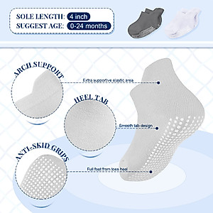 Boyiee 12 Pieces Baby Mittens Newborn Hats and Sock Infant Mittens Baby Caps Mittens Socks Set No Slip Ankle Socks(Blue and White)