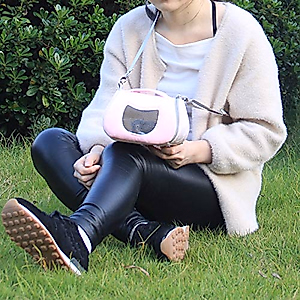 Wontee Hamster Carrier Bag Portable Outdoor Travel Handbag with Adjustable Single Shoulder Strap for Hamster Small Pets (Pink)